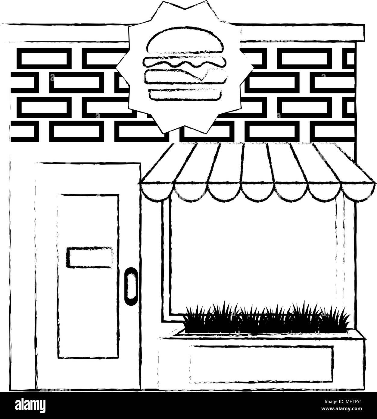 restaurant fast food building front facade Stock Vector Image & Art - Alamy