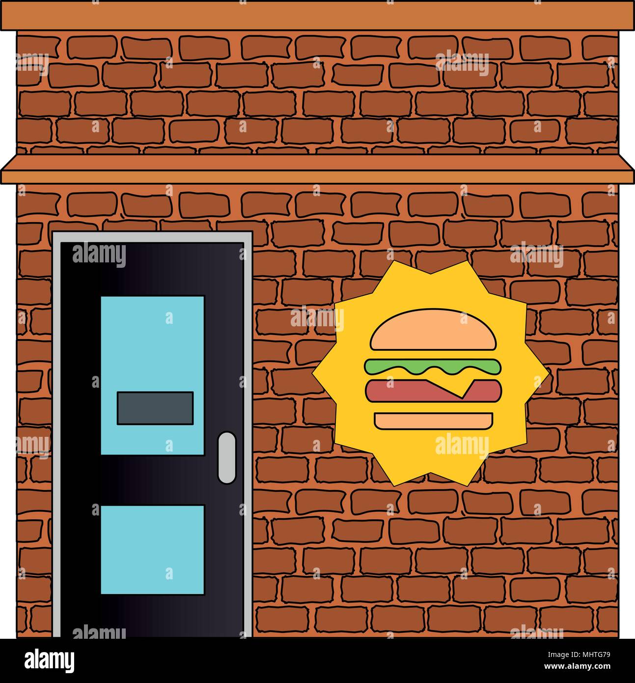 restaurant fast food building front facade Stock Vector Image & Art - Alamy