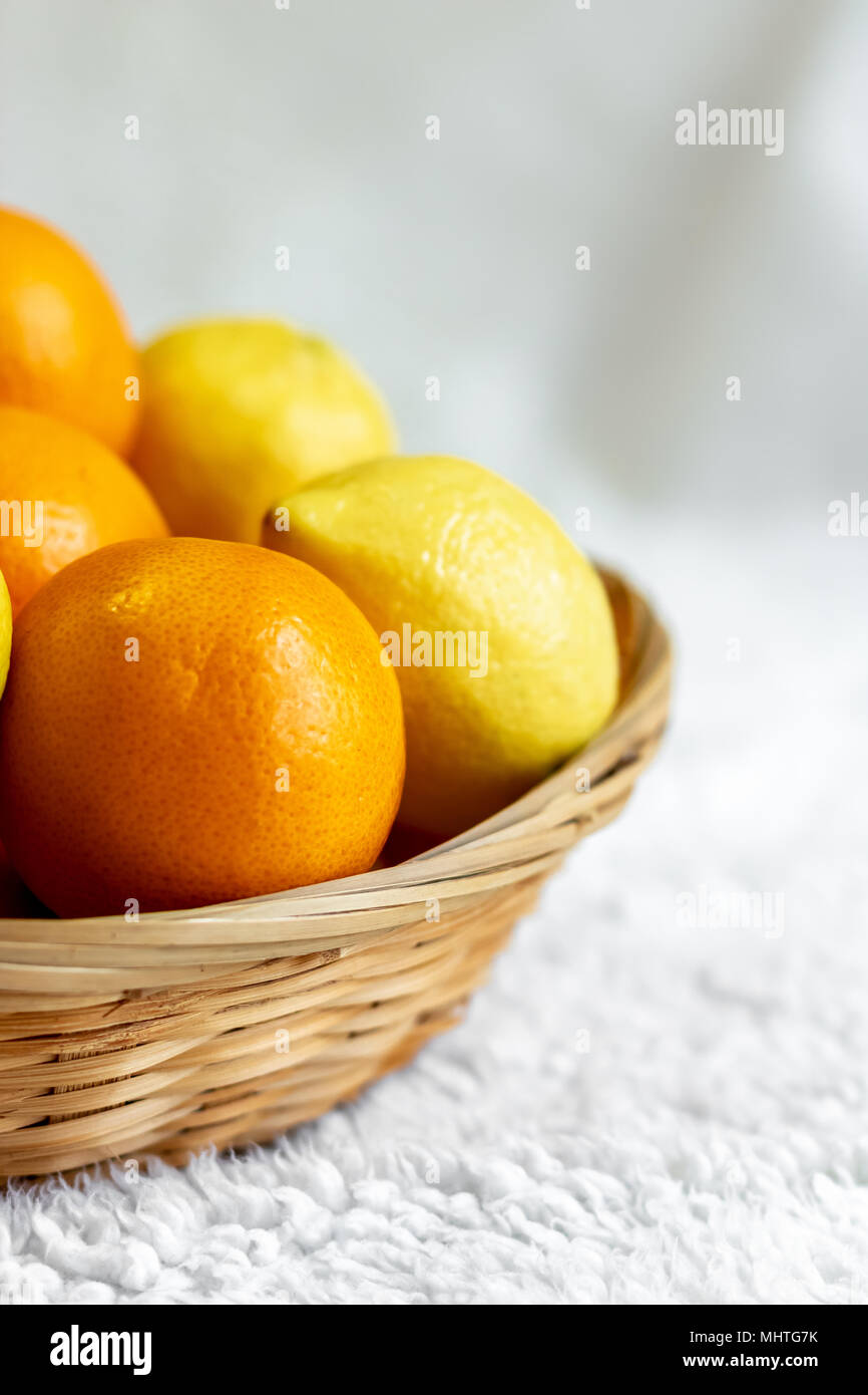 Basket full of acid fruits Stock Photo - Alamy