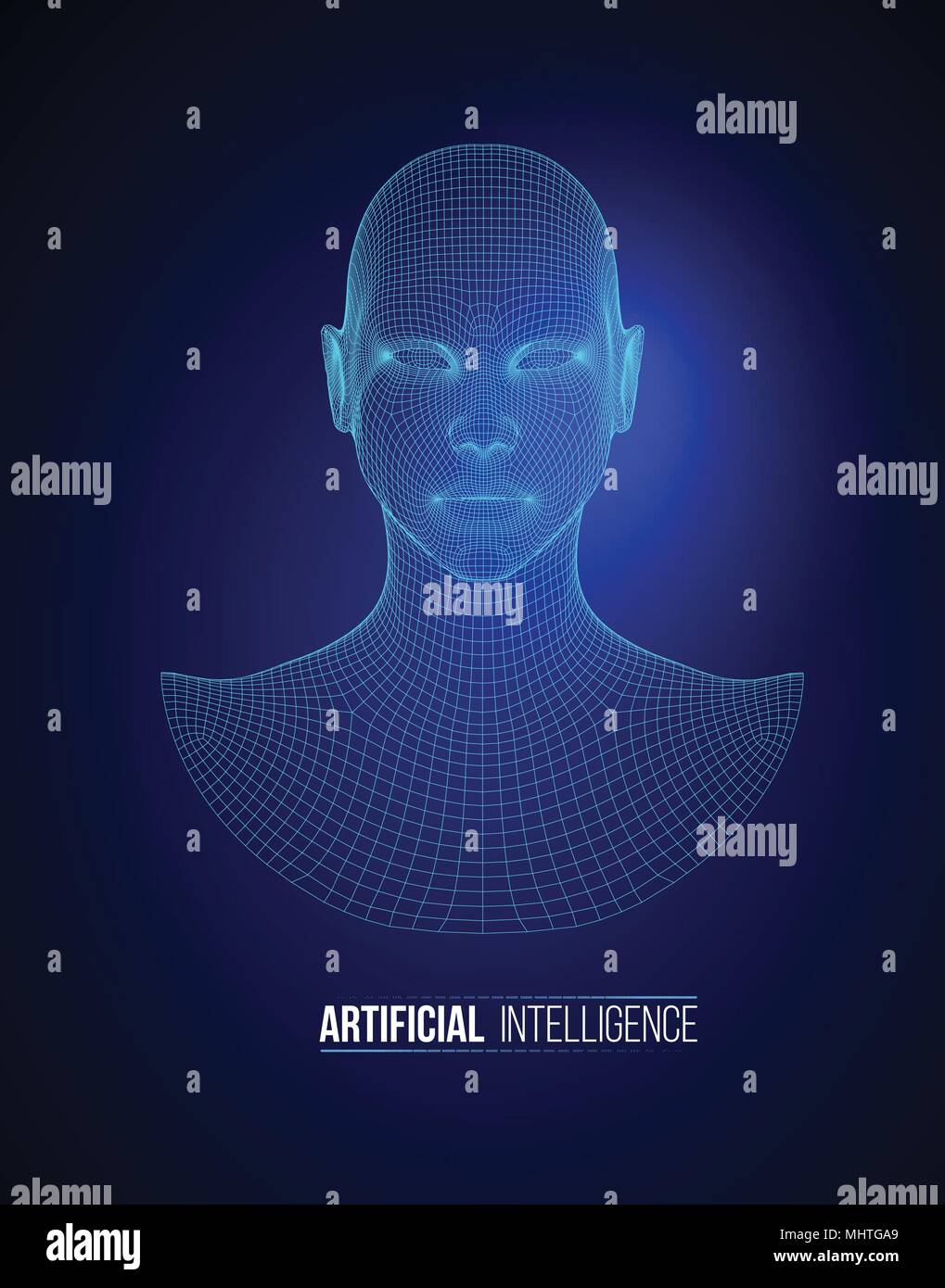 3d head wireframe vector. Drawing of wireframe head 3d model. Vector ...