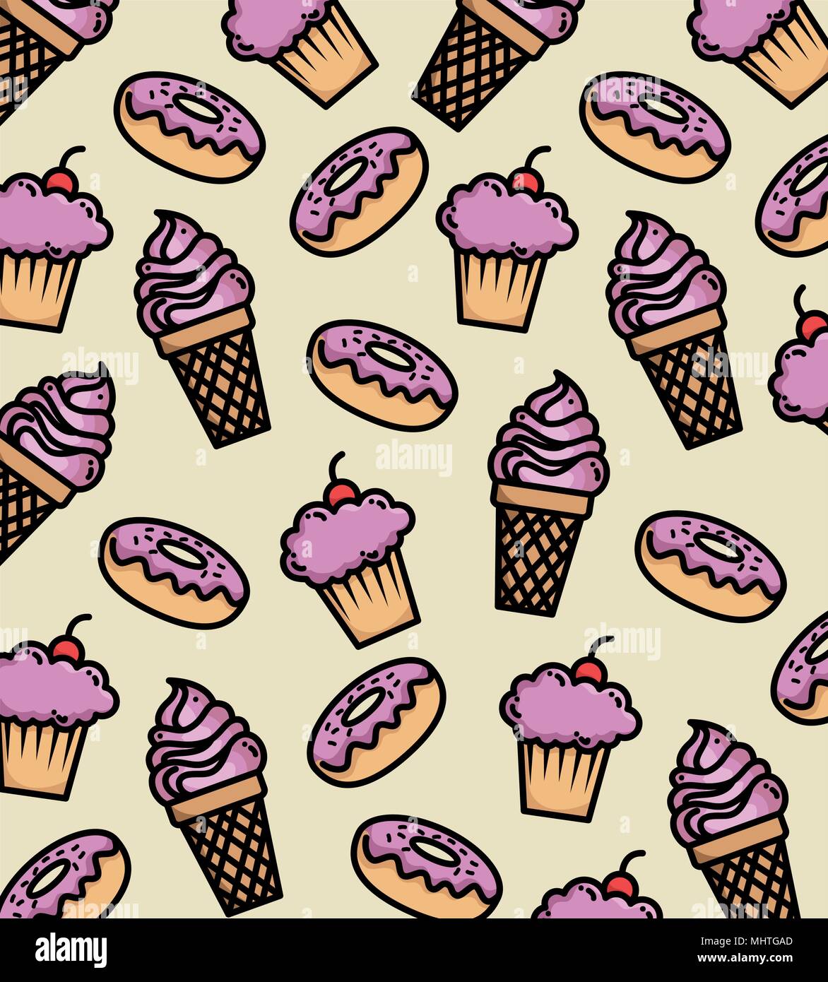 sweet pastry pattern background Stock Vector Image & Art - Alamy