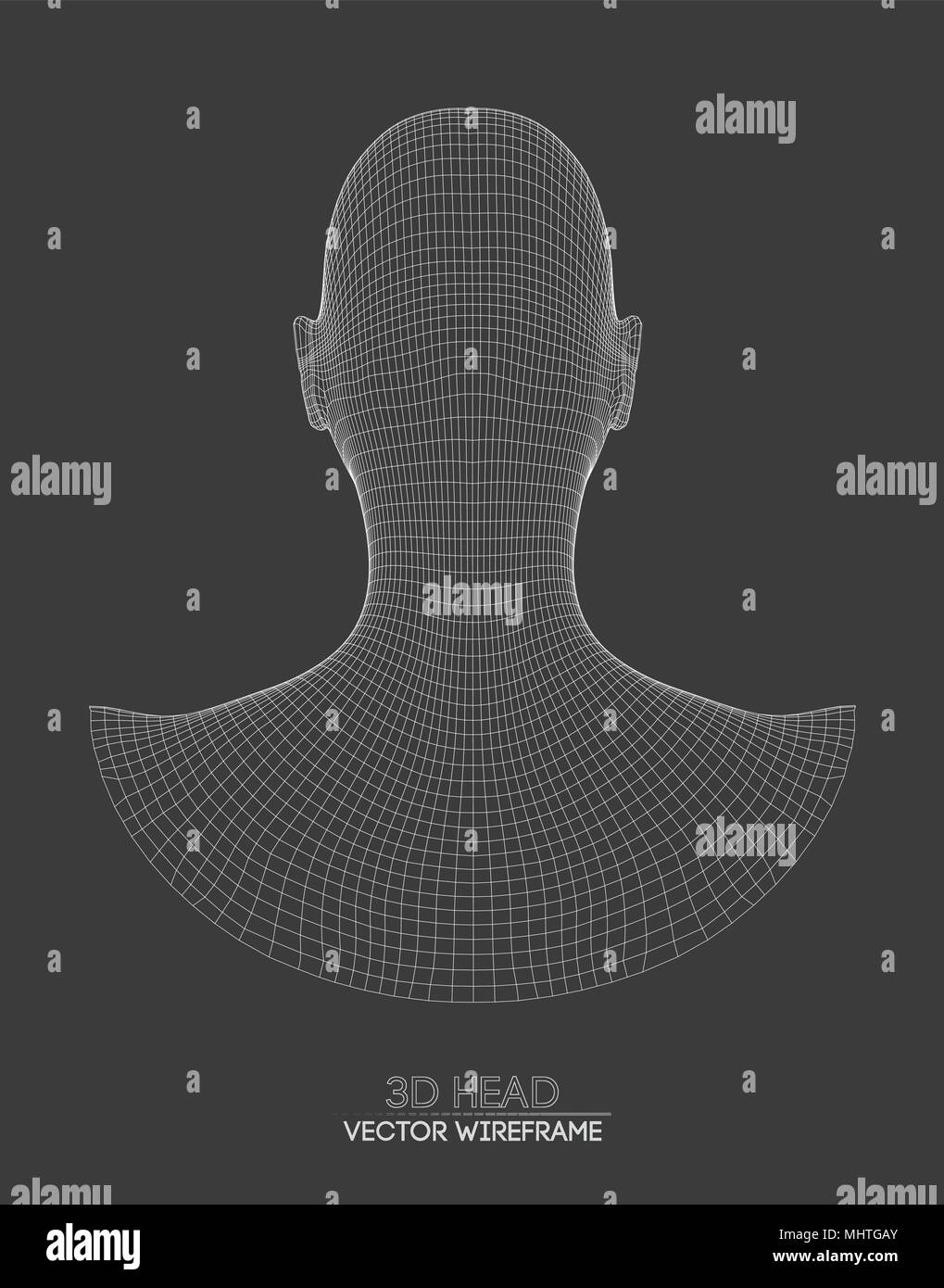 3d head wireframe vector. Drawing of wireframe head 3d model. Vector ...