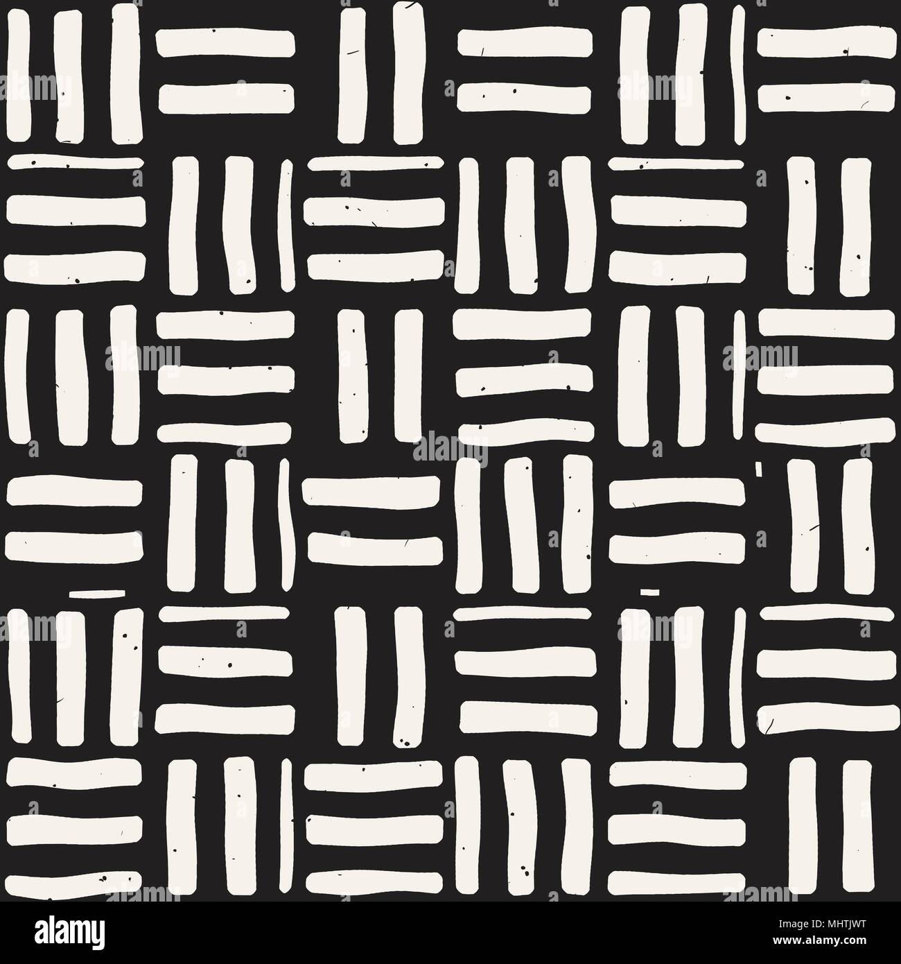 Hand drawn seamless repeating pattern with lines tiling. Grungy ...