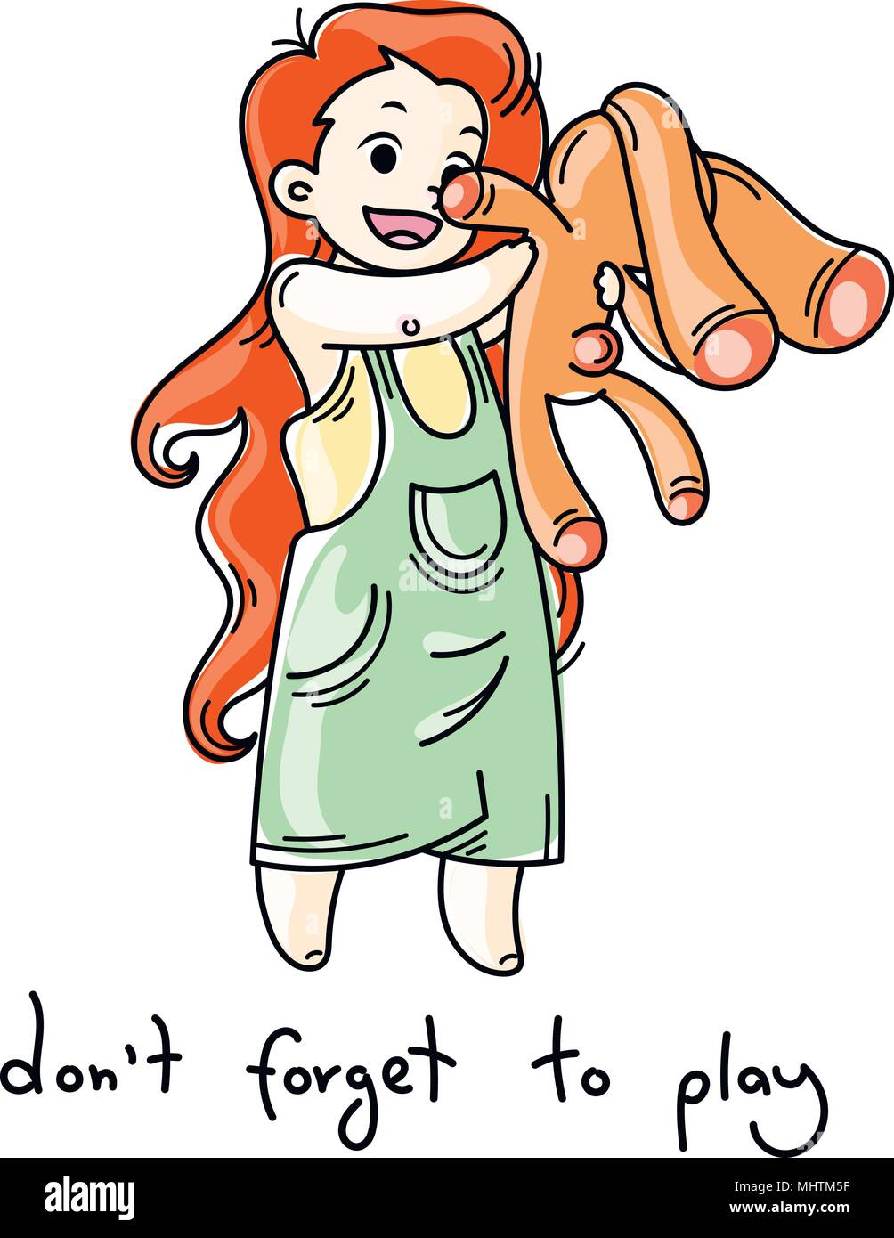 Do not forget to play. Cute cartoon kids. Vector and illustration Stock ...