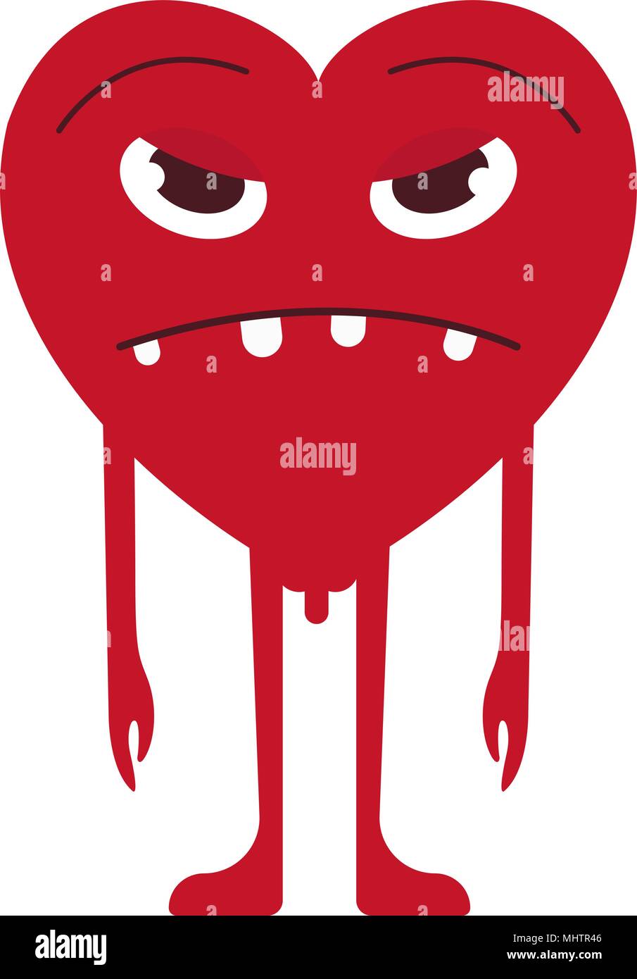 Sad Heart Smile Emoticon Stock Vector Image & Art - Alamy