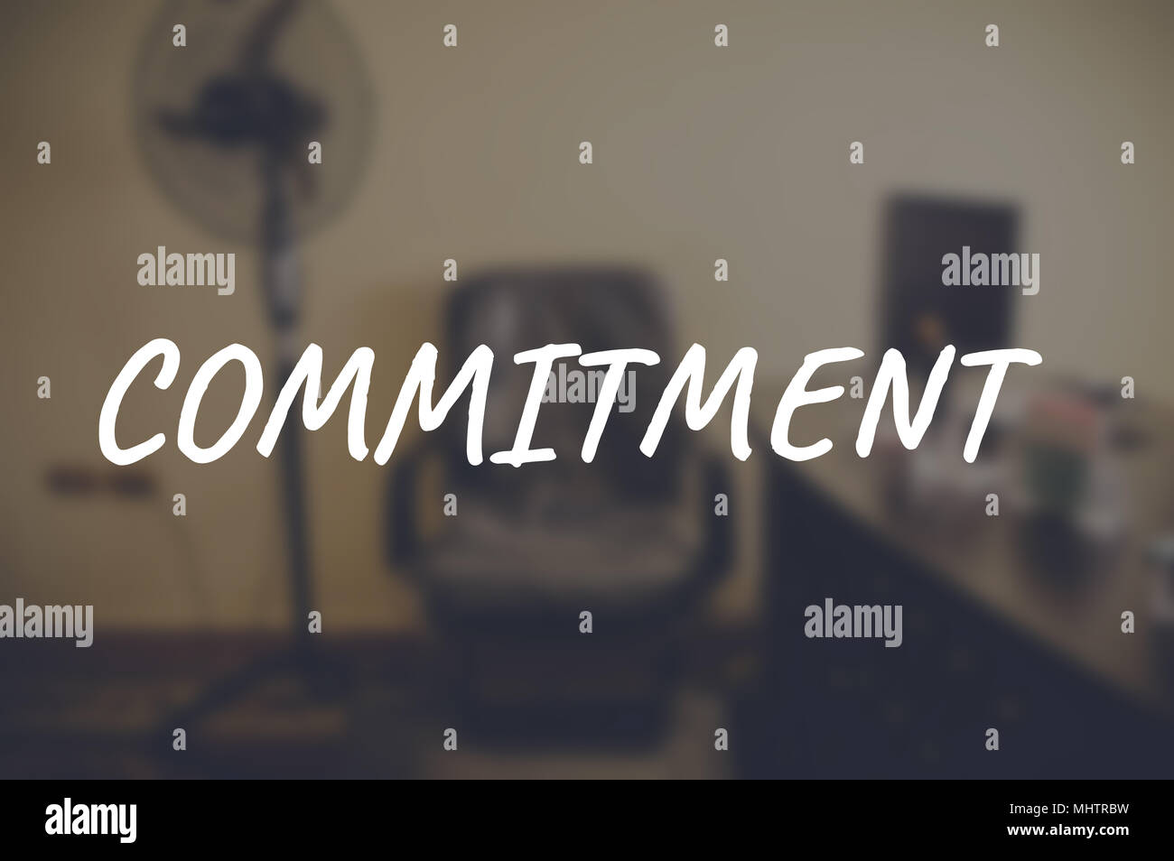Commitment word with blurring business background Stock Photo - Alamy