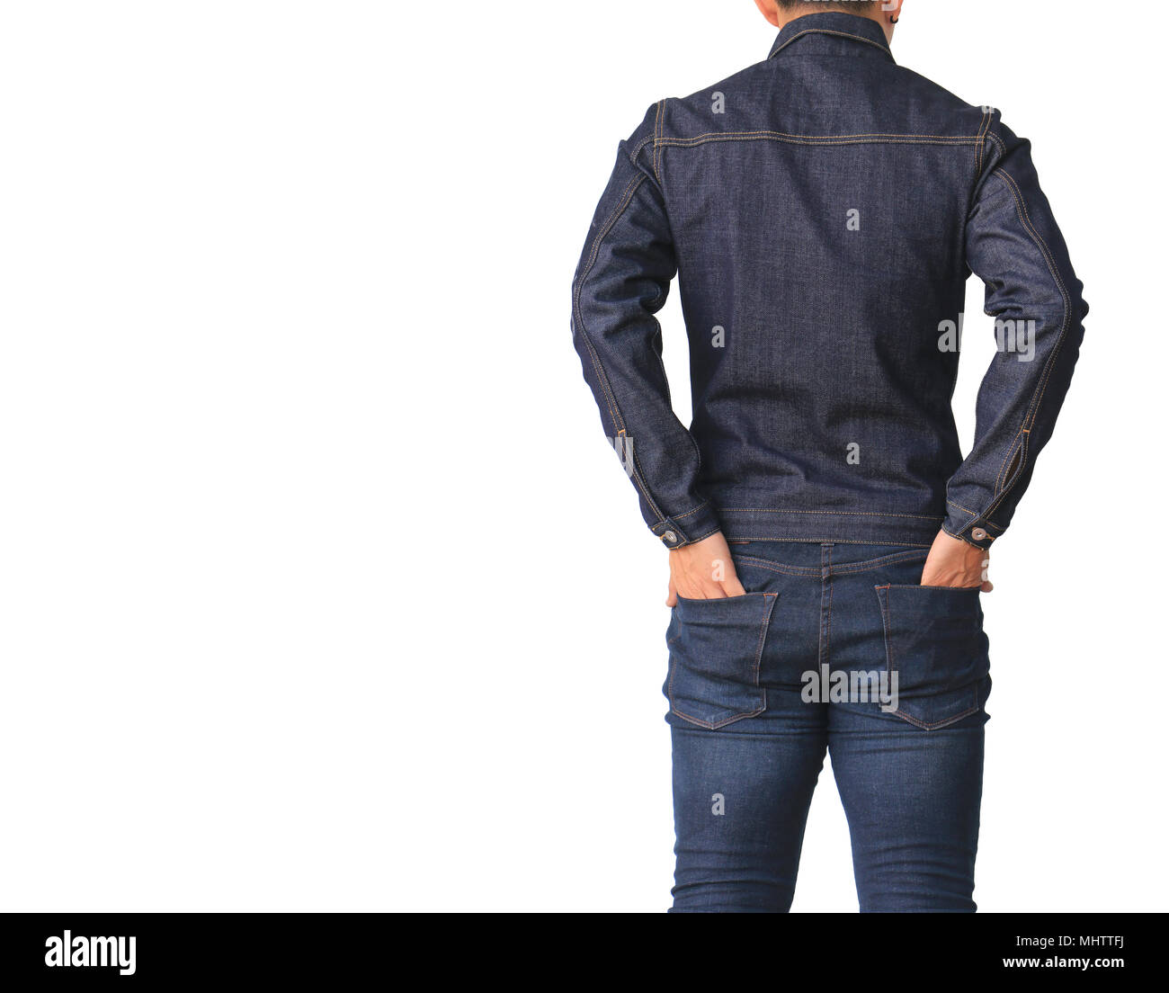 Close up denim jacket Cut Out Stock Images & Pictures - Alamy