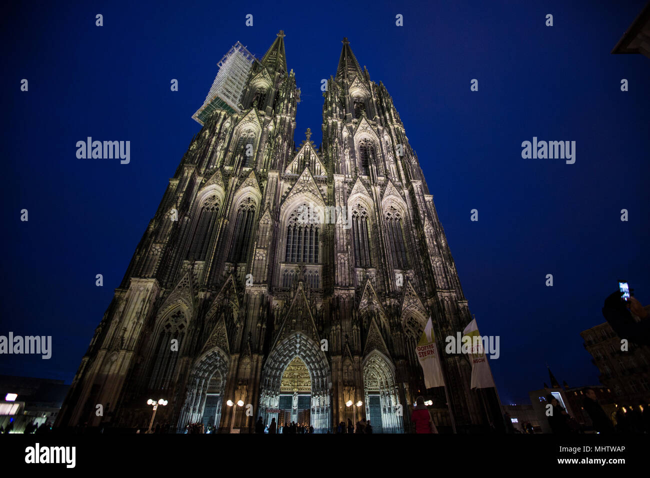 Front view of the Cologne Cathedral, a Catholic cathedral and UNESCO ...