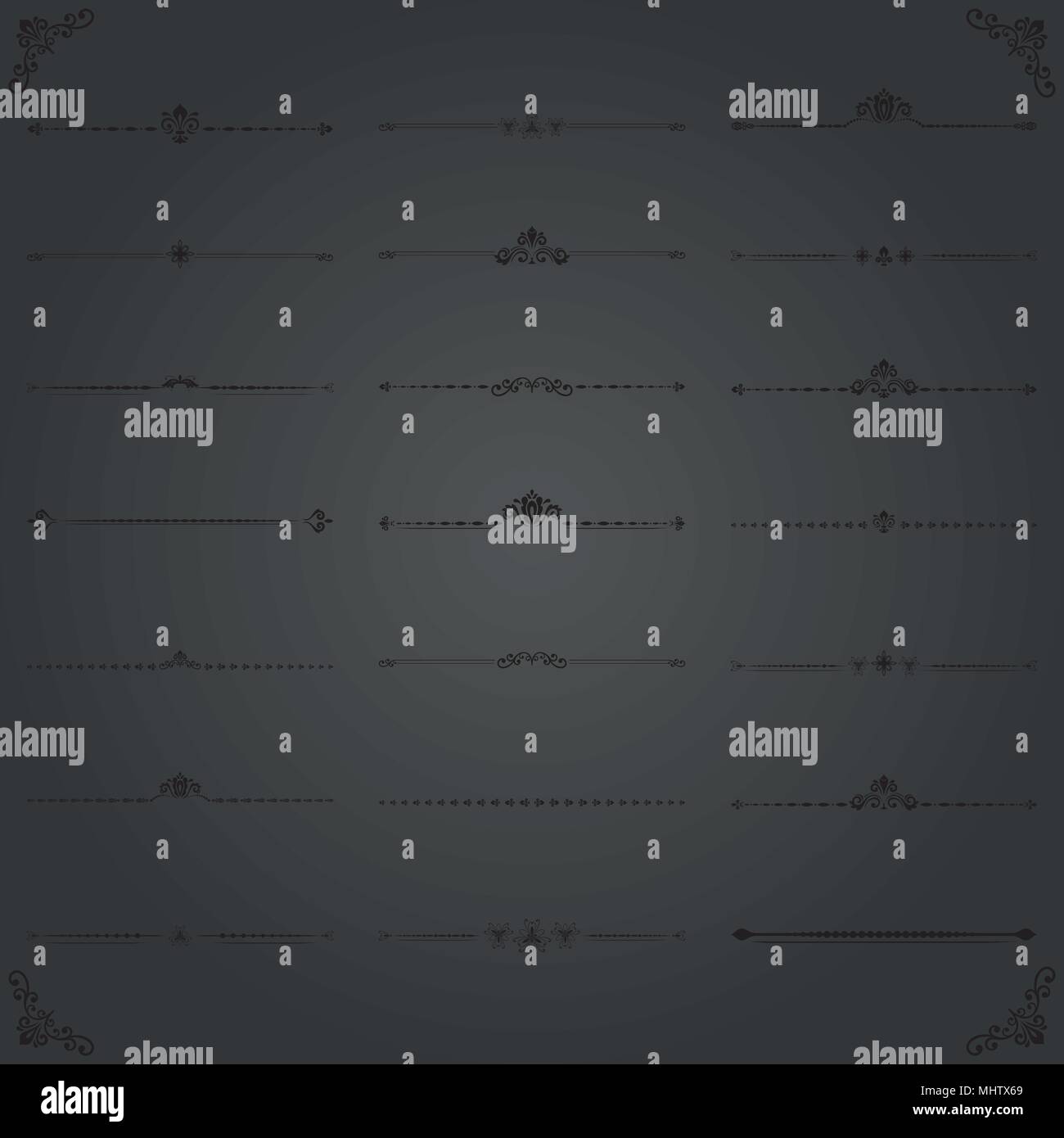 Vintage Set of ector Horizontal Elements Stock Vector Image & Art - Alamy
