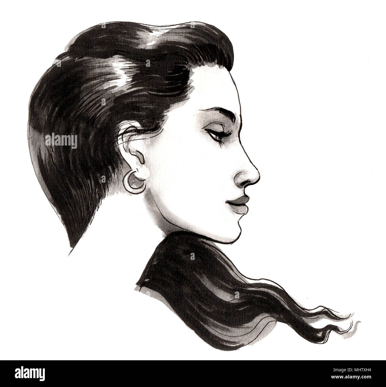 Long hair brunette girl Cut Out Stock Images & Pictures - Alamy