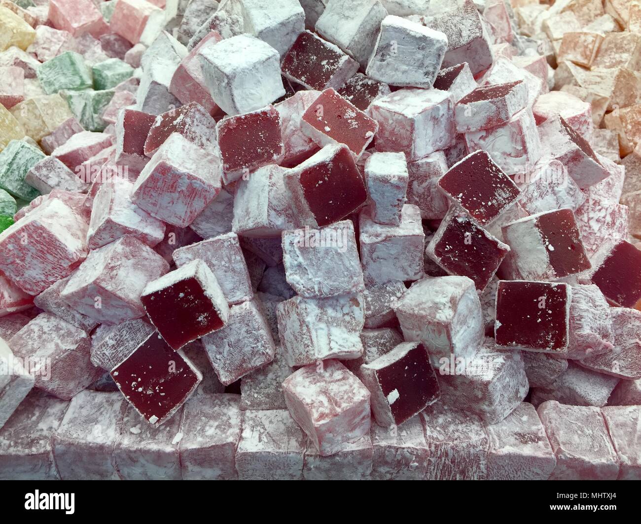 Turkish delight isolated on white good food Stock Photo - Alamy