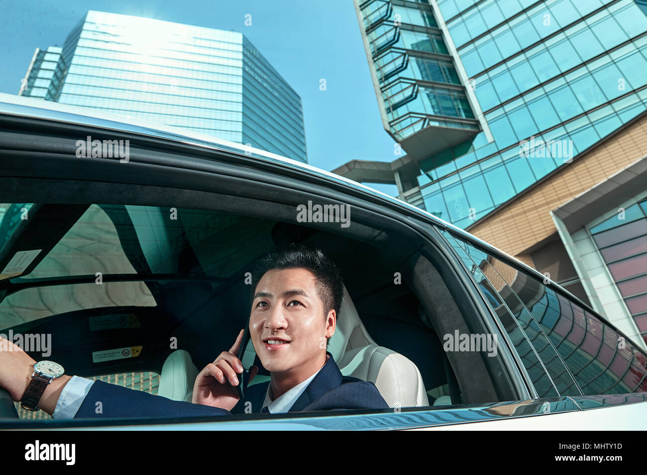 The business man driving a car Stock Photo - Alamy