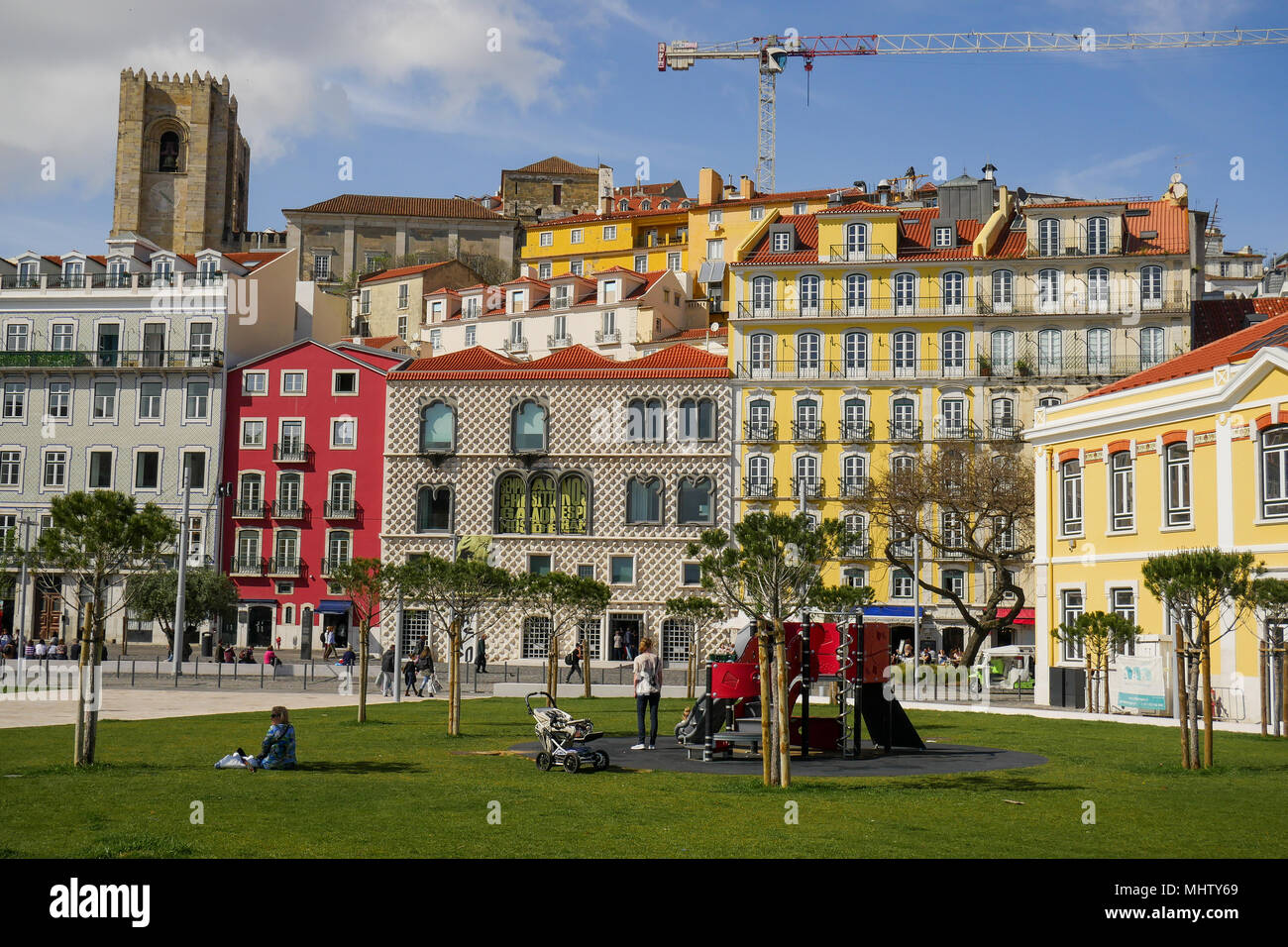 The Commerce square, Praça de Comércio, Lisbon, Portugal Stock Photo ...