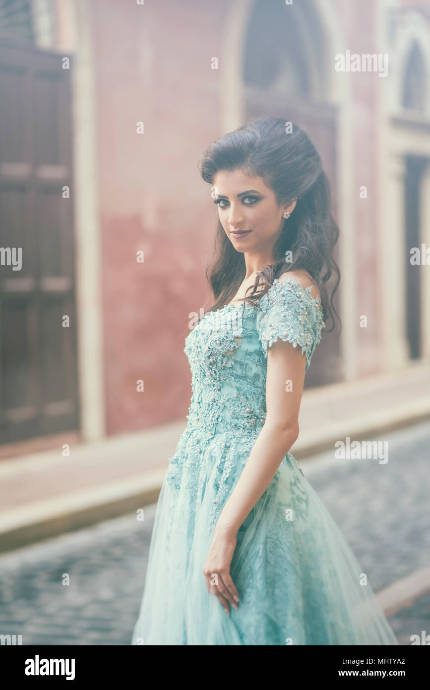 Beautiful woman standing outdoors Stock Photo - Alamy