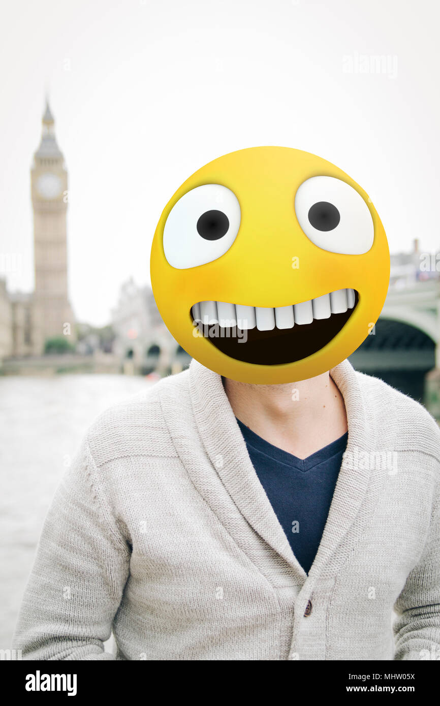 Emoji smile with mask hi-res stock photography and images - Alamy