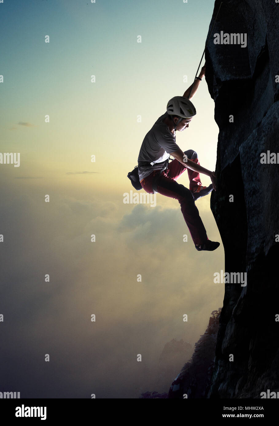 Vertical view men climbing hi-res stock photography and images - Alamy