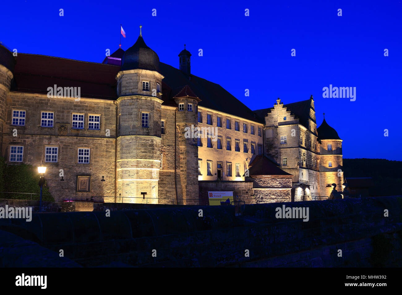 the castle of Rosenberg, Kronach, Upper Frankonia. Bavaria, Germany ...