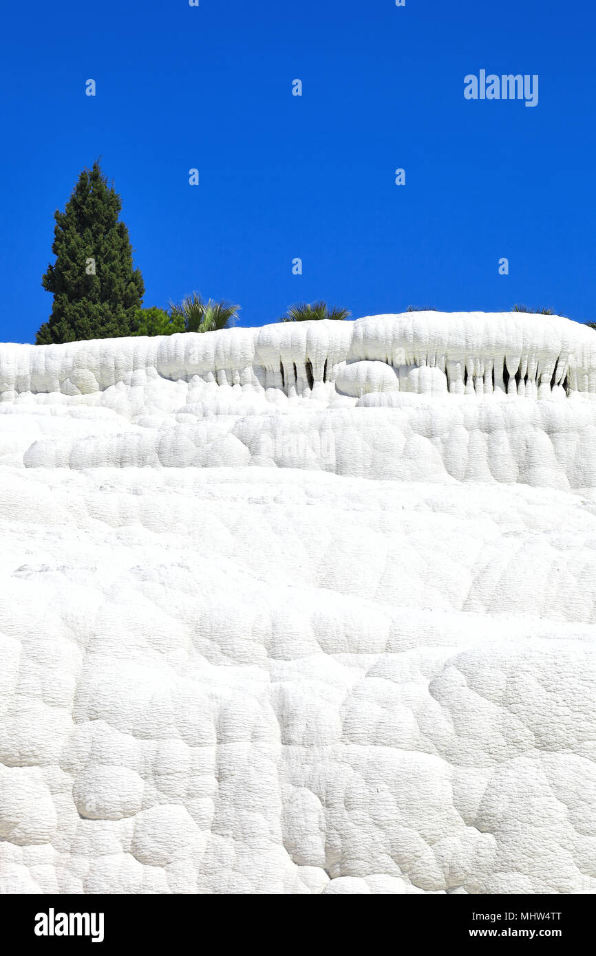 Pamukkale - Calcium deposits from natural thermal springs, Turkey Stock ...