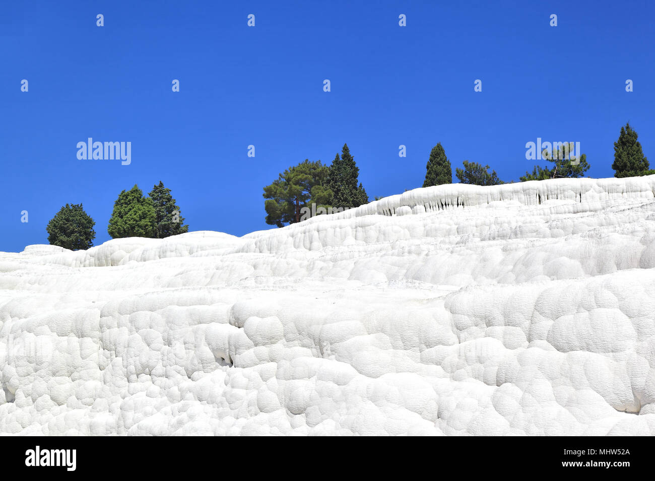 Pamukkale - Calcium deposits from natural thermal springs, Turkey Stock ...