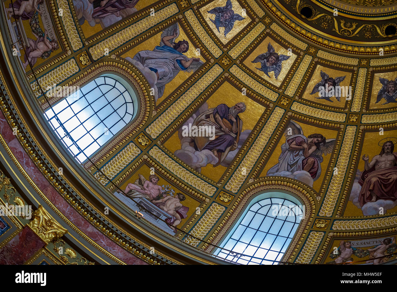 Interior in the Basilica of St. Istvan in honor of St. Istvan Day Stock ...