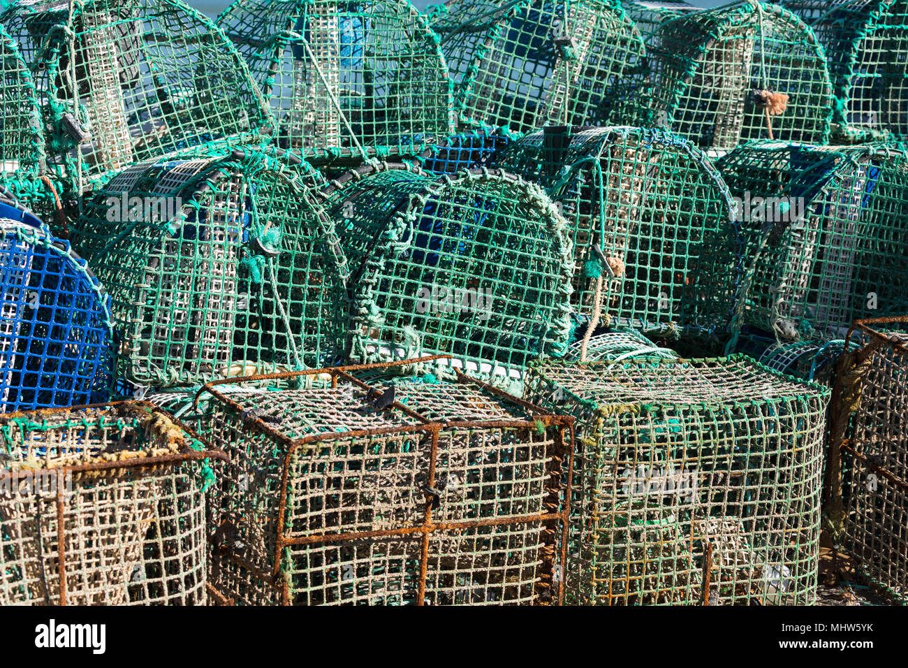 Crayfish cages on a fishing vessel Stock Photo - Alamy
