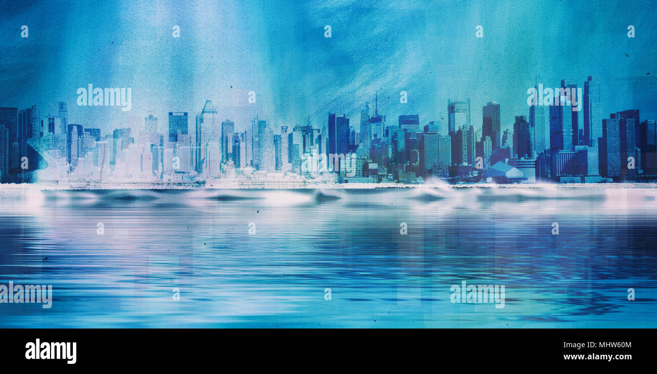 New York skyline 3D Rendering Stock Photo - Alamy