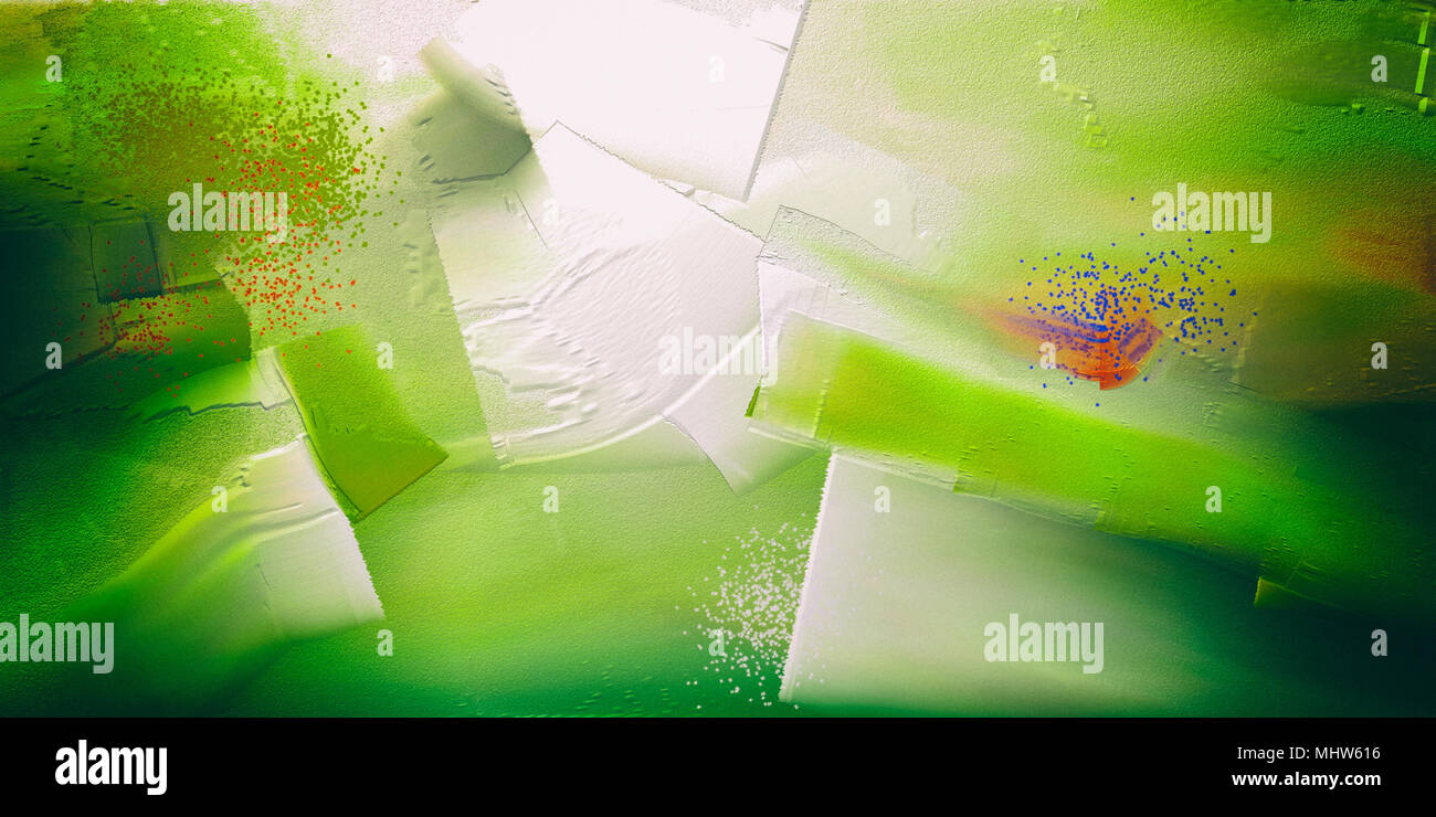Abstract Painting in green colors Stock Photo - Alamy