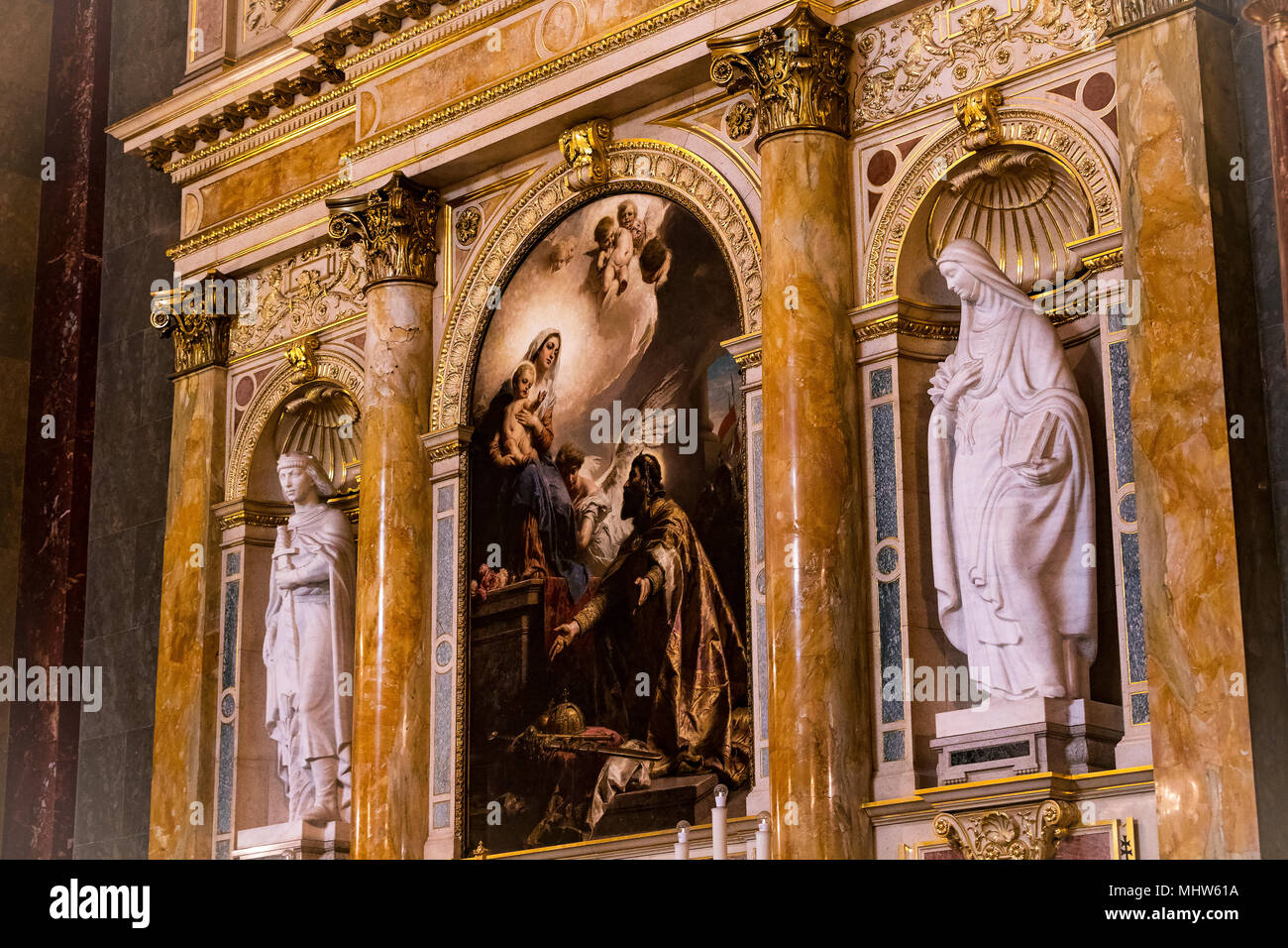 Interior in the Basilica of St. Istvan in honor of St. Istvan Day Stock ...