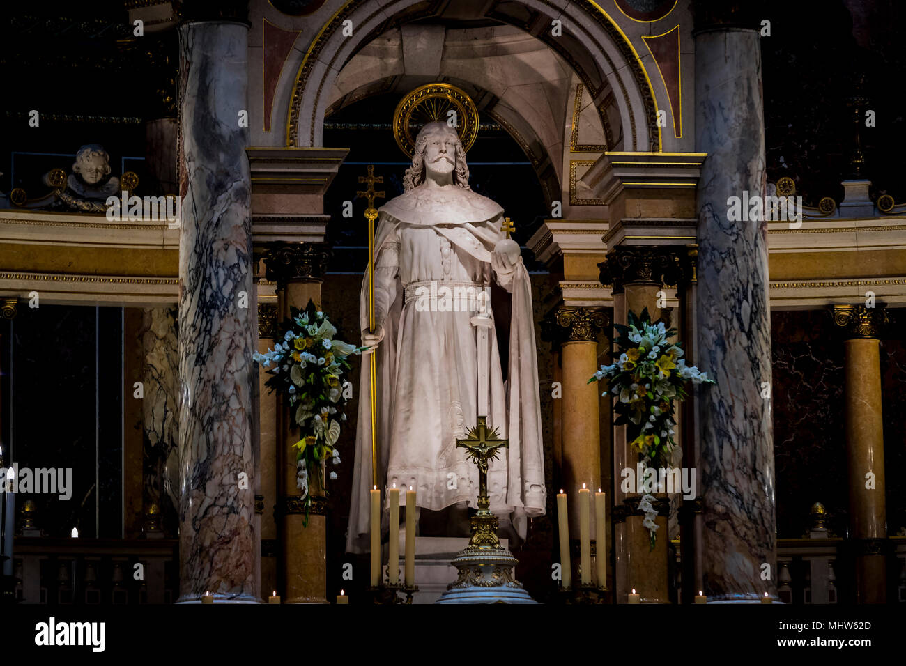 Interior in the Basilica of St. Istvan in honor of St. Istvan Day Stock ...