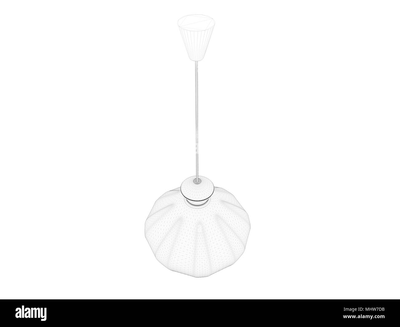 3d rendering of a blueprint lamp light holder isolate on a white ...