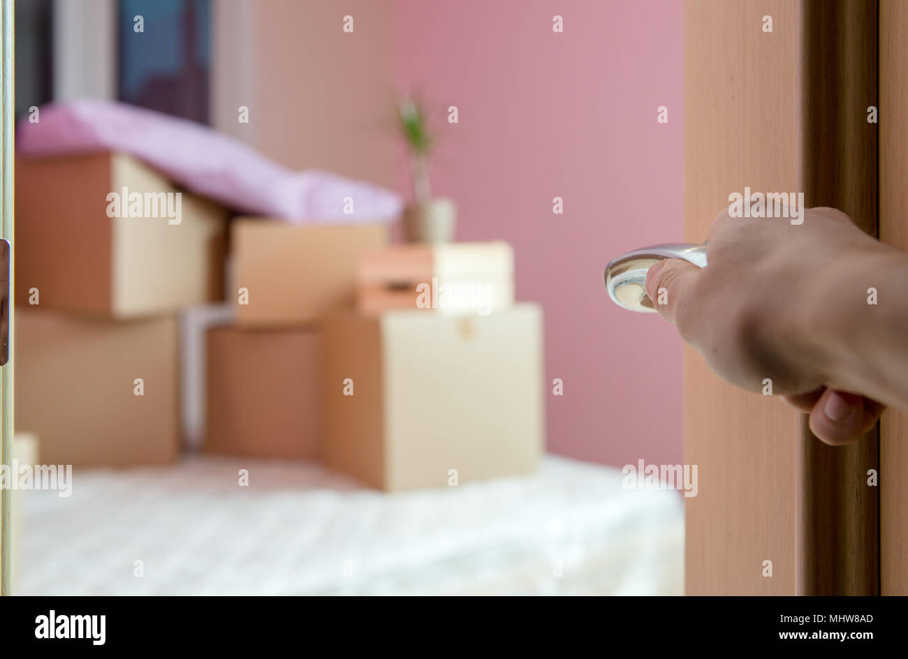 Apartment door open staircase hi-res stock photography and images - Alamy