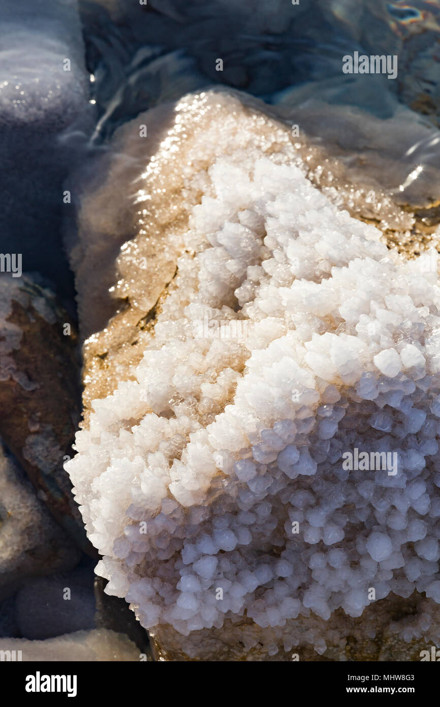 Dead Sea salt deposits stones white crystals Stock Photo - Alamy