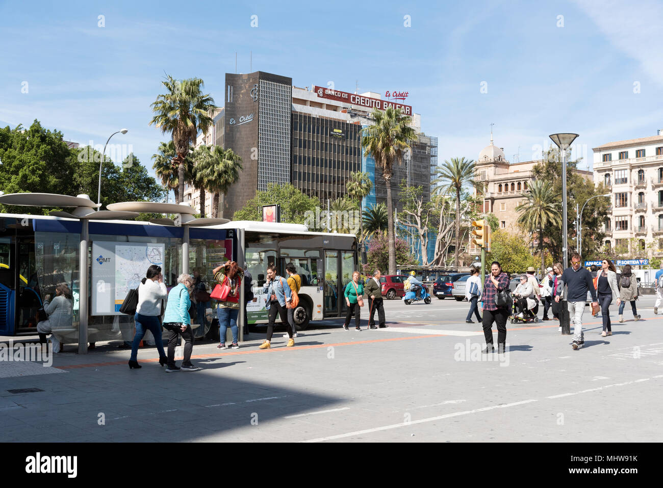 Palma, Mallorca, Spain. 2018. The Plaza Espanya outside the ...