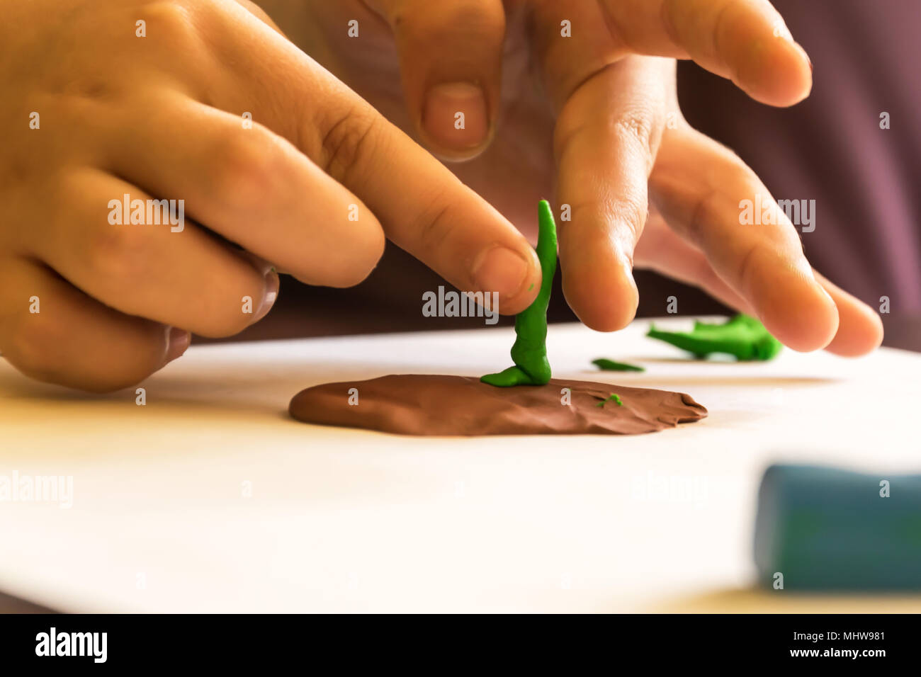 Child clay modeling class hi-res stock photography and images - Alamy