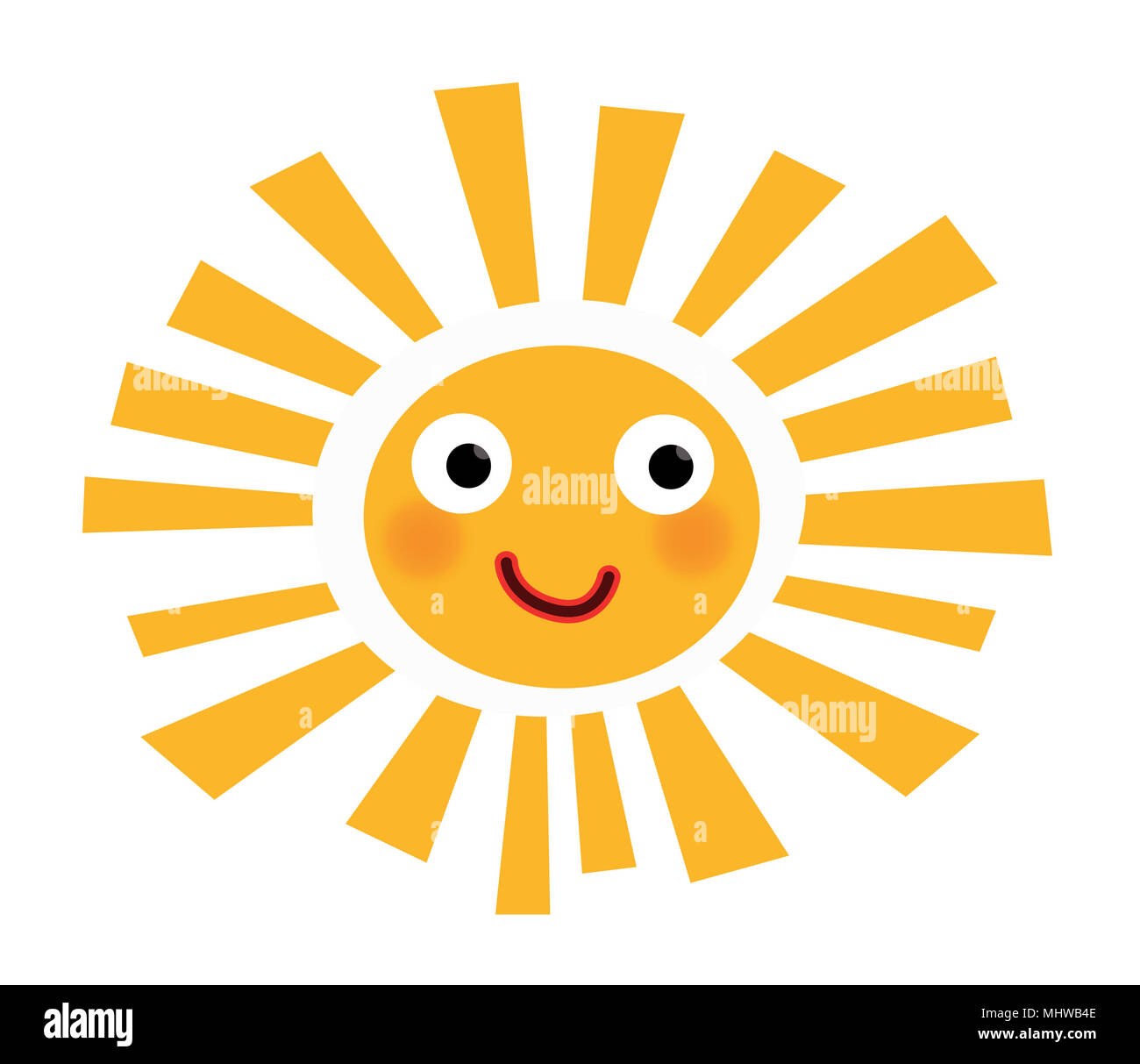 little joyful and colorful sun cute illustration Stock Photo - Alamy