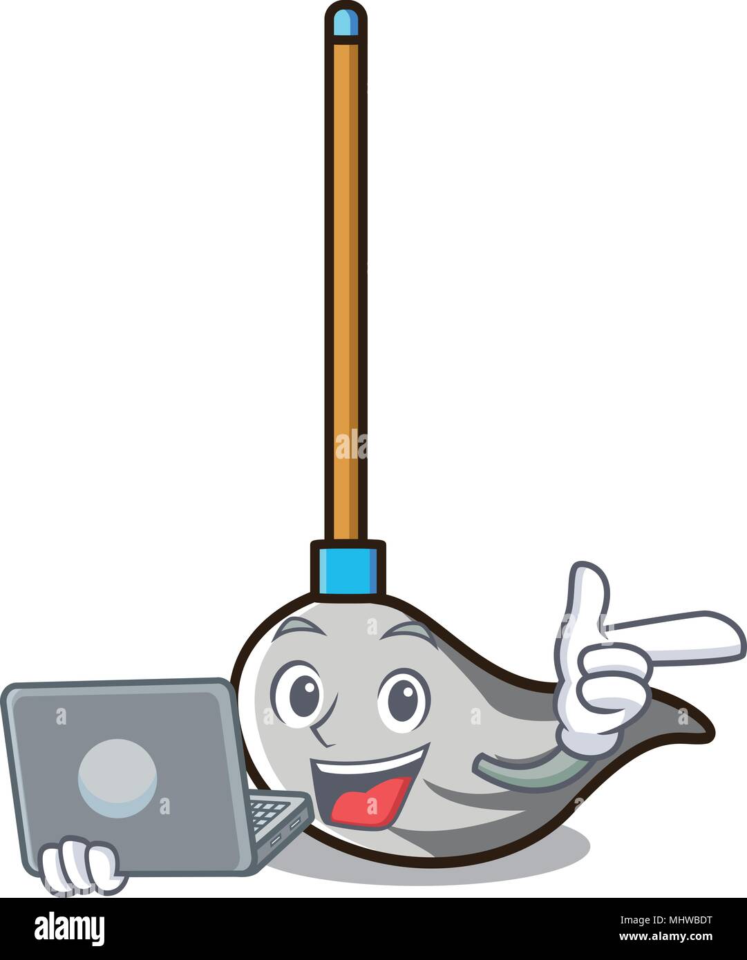 With laptop mop character cartoon style Stock Vector Image & Art - Alamy
