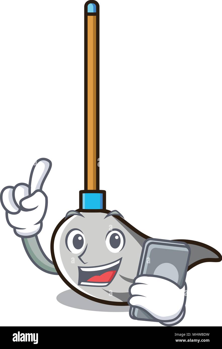 With phone mop character cartoon style Stock Vector Image & Art - Alamy