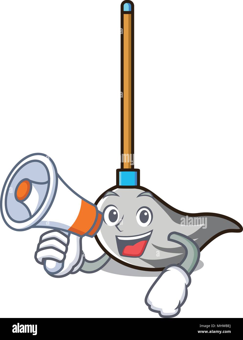 With megaphone mop character cartoon style Stock Vector Image & Art - Alamy