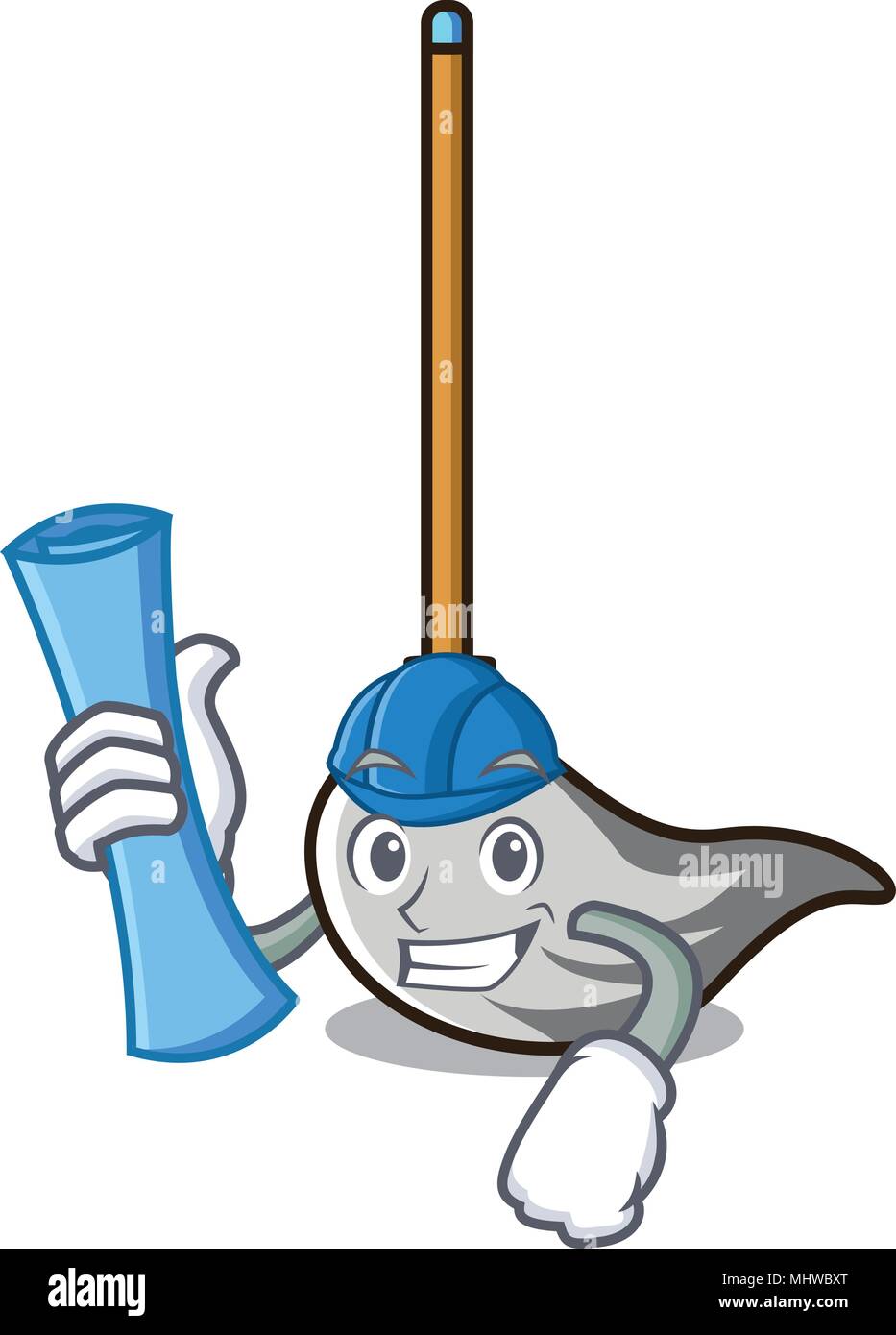 Architect mop character cartoon style Stock Vector Image & Art - Alamy