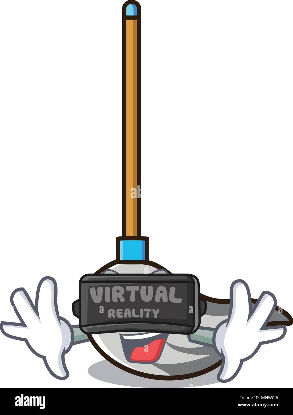Virtual reality mop mascot cartoon style Stock Vector Image & Art - Alamy