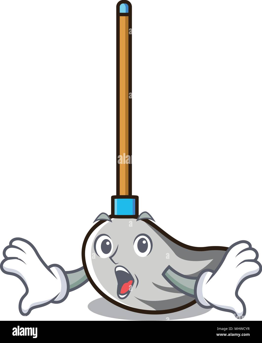 Surprised mop mascot cartoon style Stock Vector Image & Art - Alamy