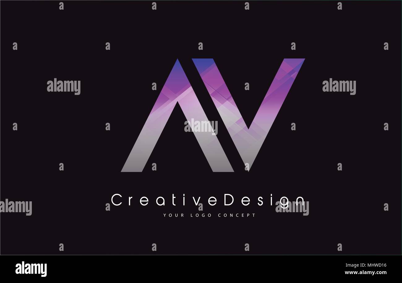AV Letter Logo Design in Purple Texture Colors. Creative Modern Letters ...