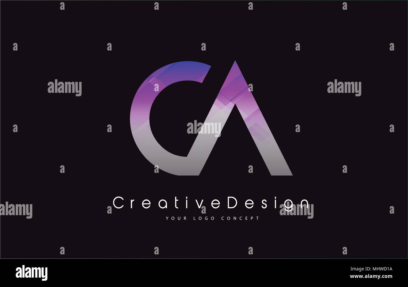 CA Letter Logo Design in Purple Texture Colors. Creative Modern Letters ...