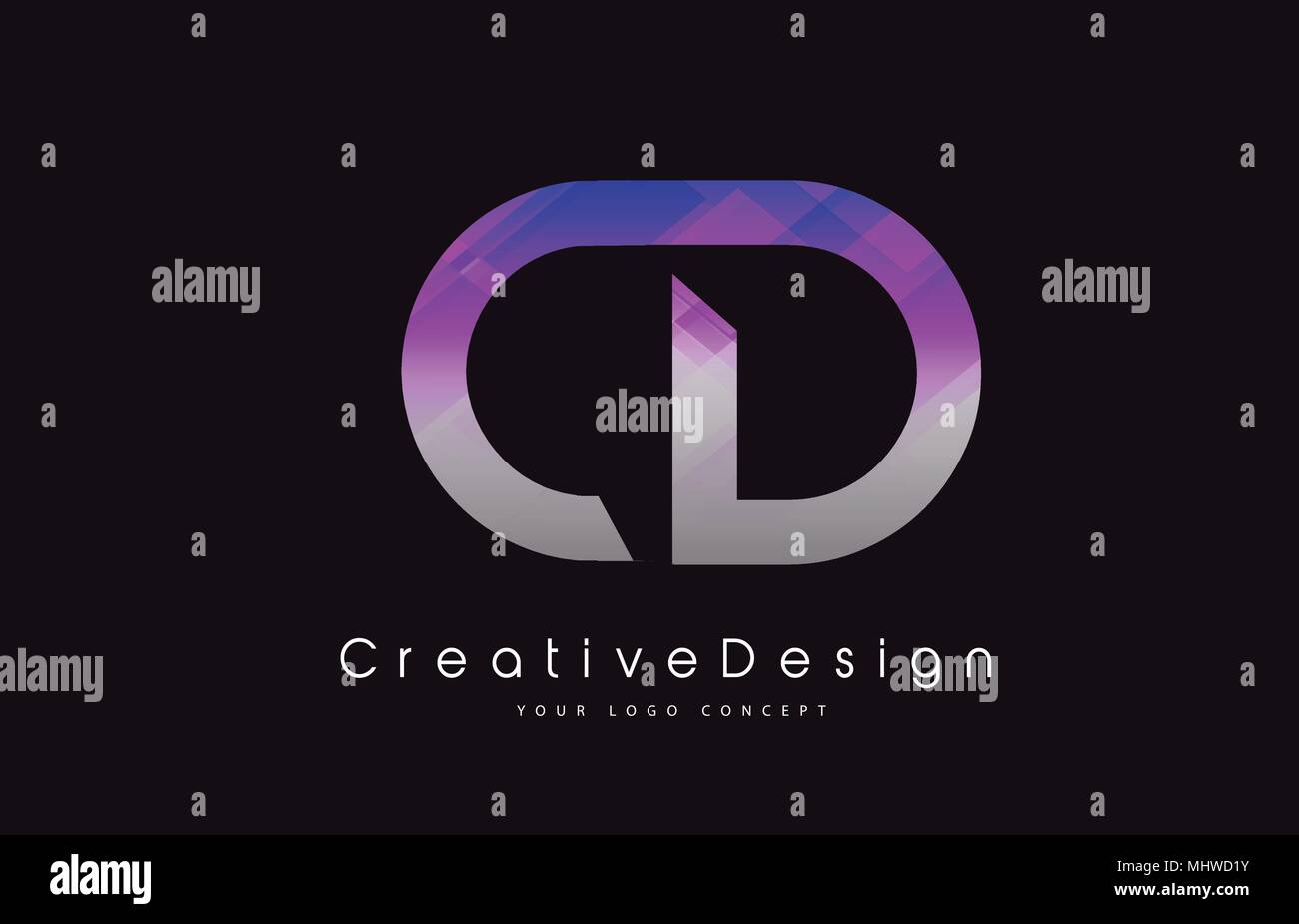 CD Letter Logo Design in Purple Texture Colors. Creative Modern Letters ...