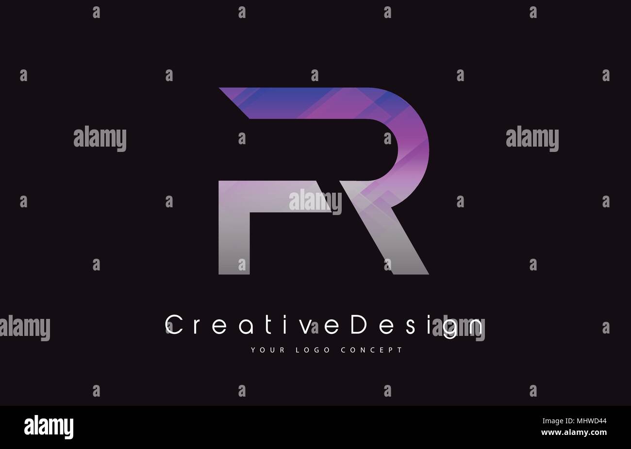 FR Letter Logo Design in Purple Texture Colors. Creative Modern Letters ...