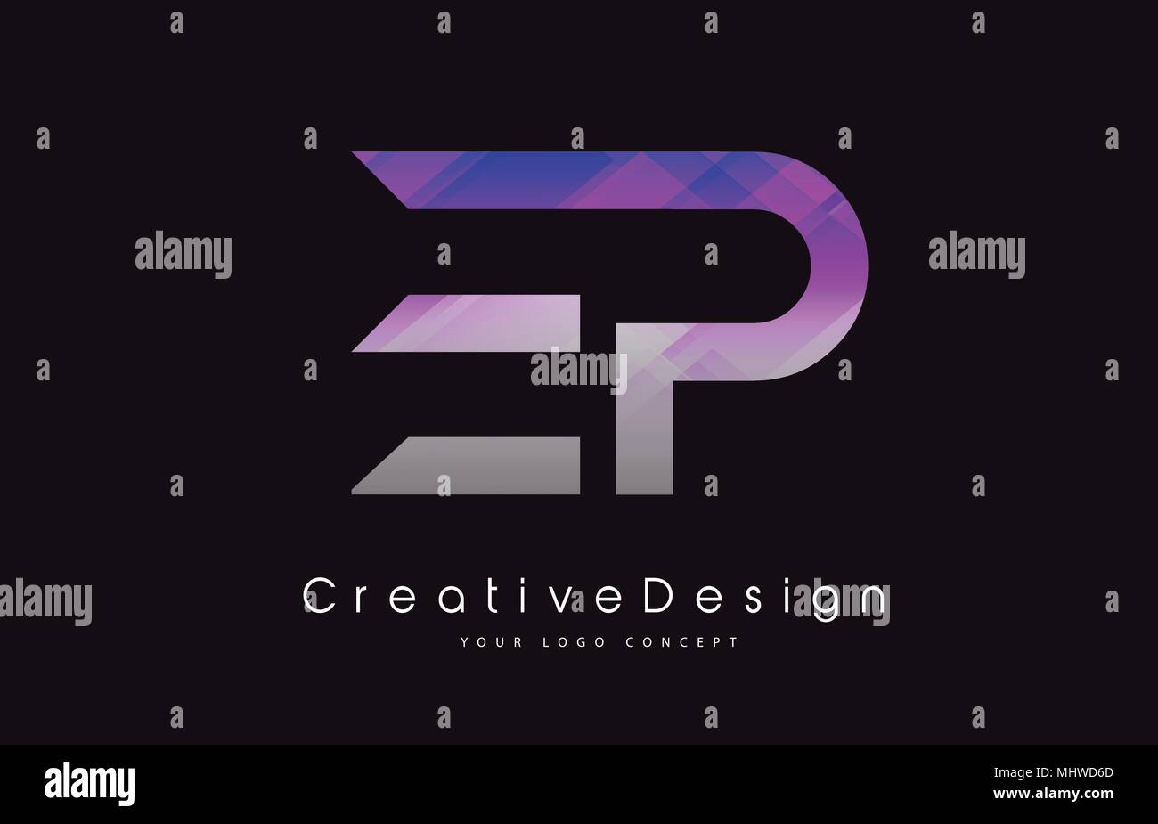 EP Letter Logo Design in Purple Texture Colors. Creative Modern Letters ...