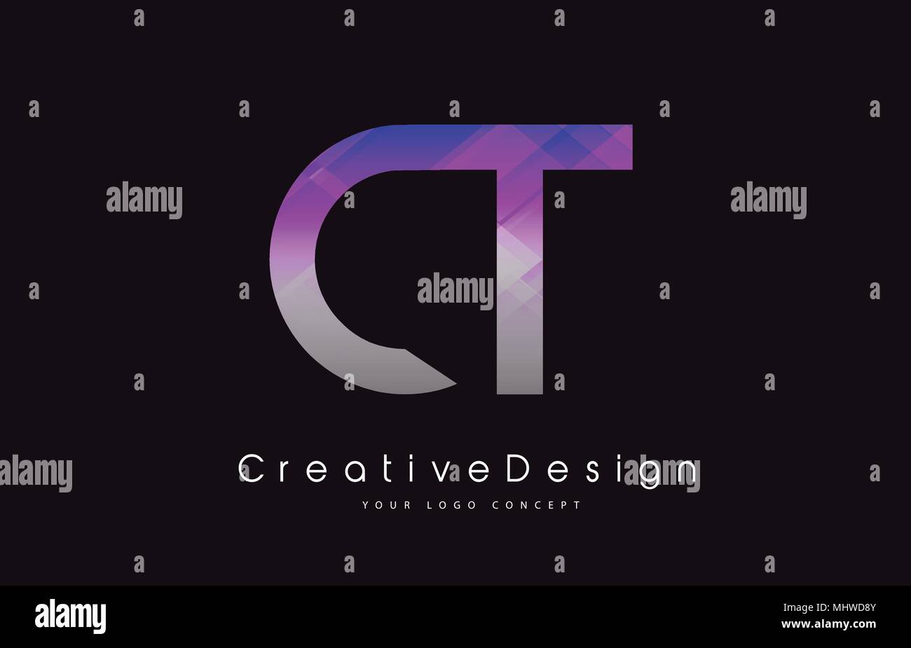 CT Letter Logo Design in Purple Texture Colors. Creative Modern Letters ...