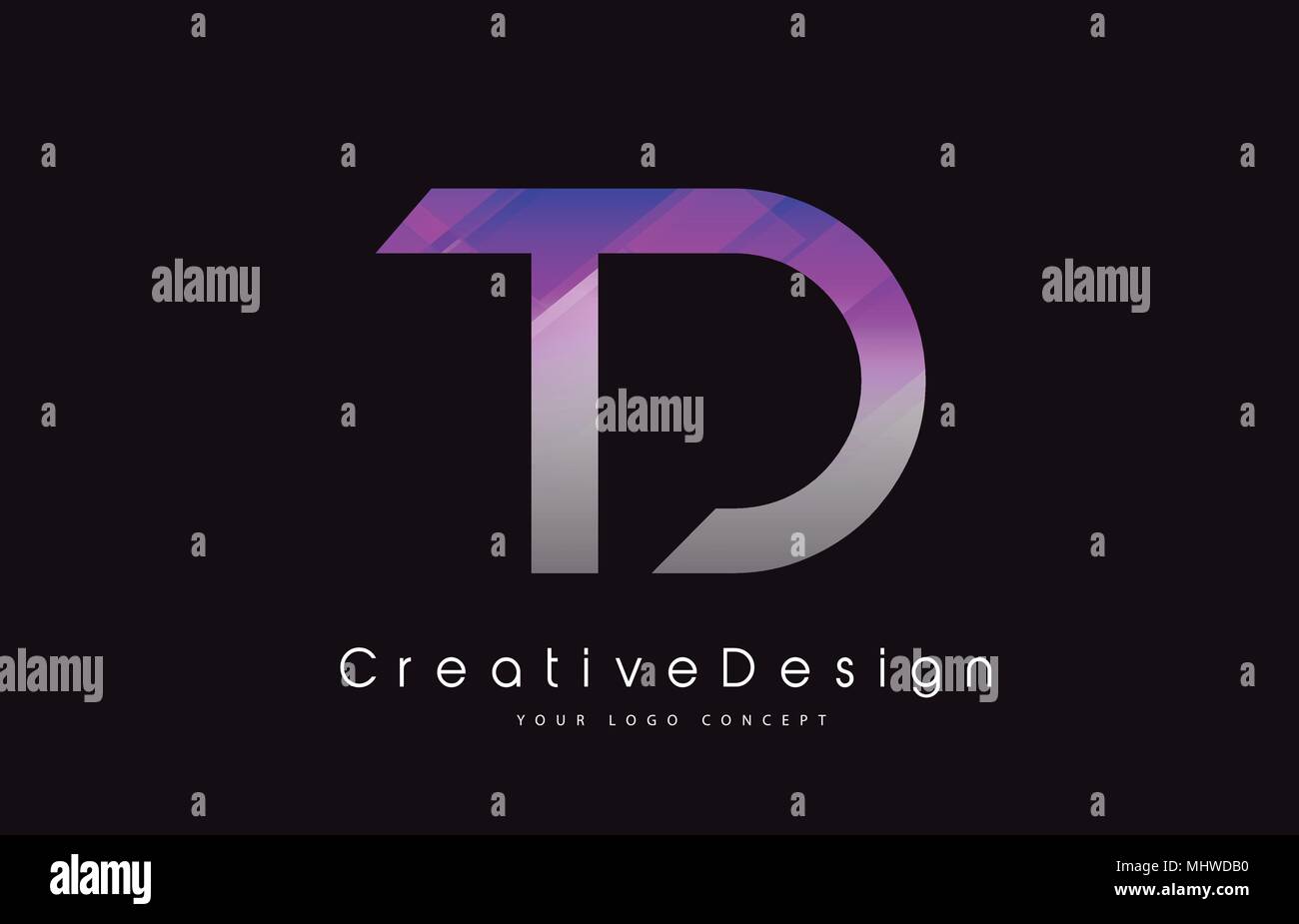 TD Letter Logo Design in Purple Texture Colors. Creative Modern Letters ...
