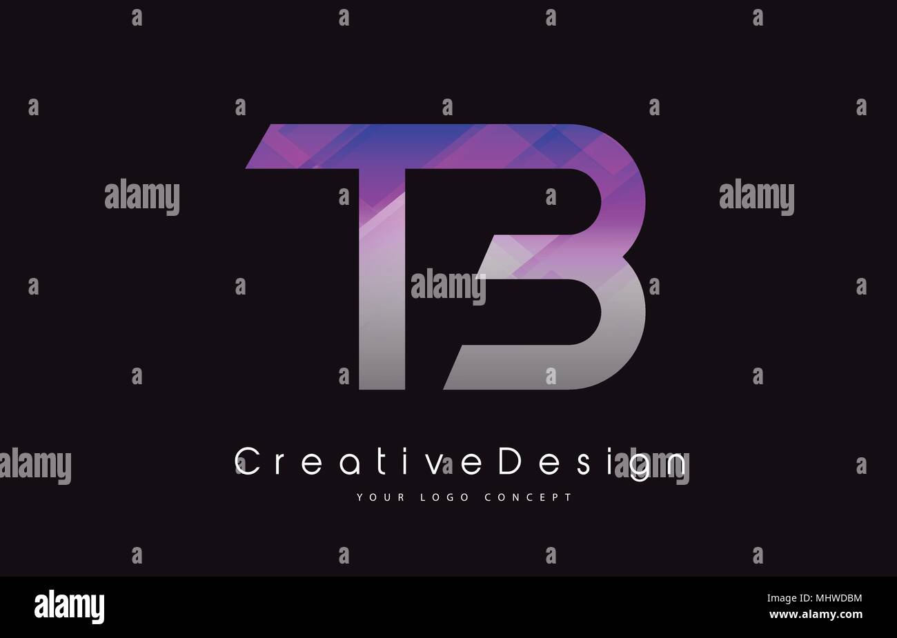 TB Letter Logo Design in Purple Texture Colors. Creative Modern Letters ...