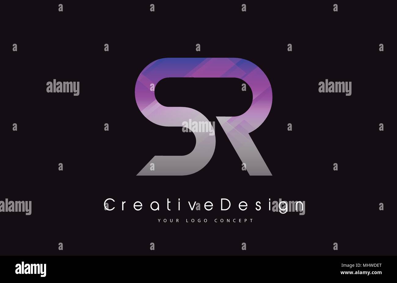 SR Letter Logo Design in Purple Texture Colors. Creative Modern Letters ...